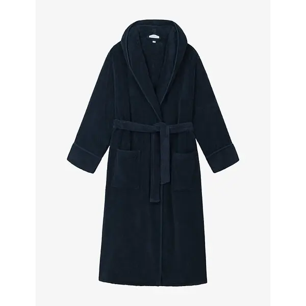 THE WHITE COMPANY Hydrocotton Hooded Bathrobe - Navy