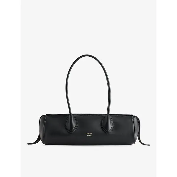 Khaite Donna Logo Leather Shoulder Bag - Black