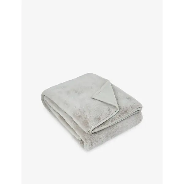 THE WHITE COMPANY Super-soft Large Faux-fur Throw - Dove Grey