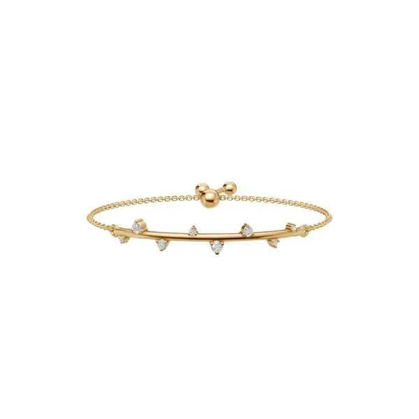 AYA FINE JEWELRY Larke Round Lab Grown Diamond Adjustable Bolo Chain Bracelet In Gold - Yellow