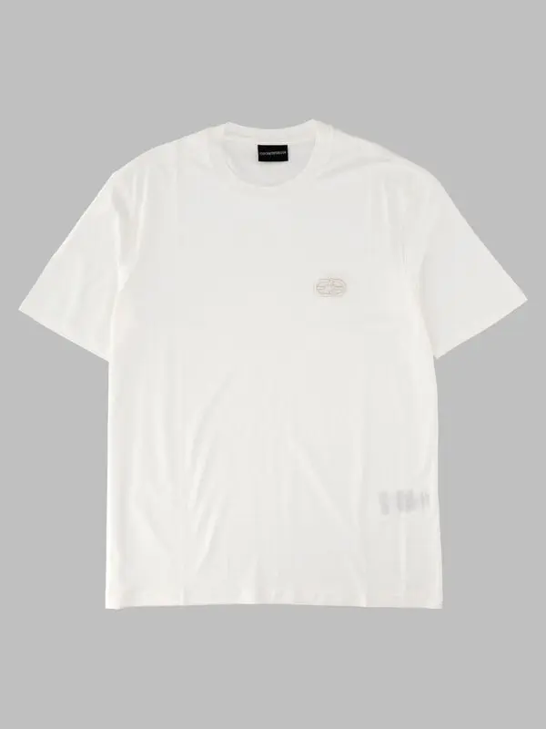 Emporio Armani Embroidered Logo Crewneck T-shirt - White