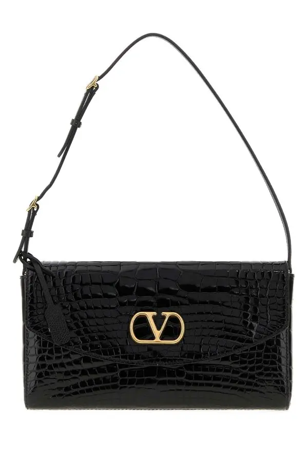 Valentino Garavani Mini Alligator Shoulder Bag - Black