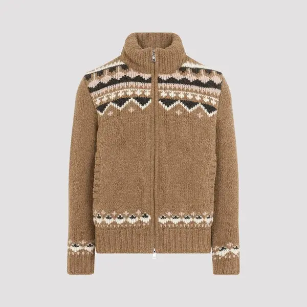 Moncler Fair Isle Zip-up Wool Cardigan