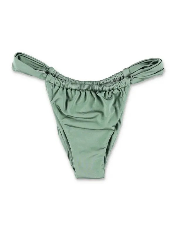 BELAMER Customizable Mid-rise Bikini Bottom With Adjustable Ruched Fit - Green