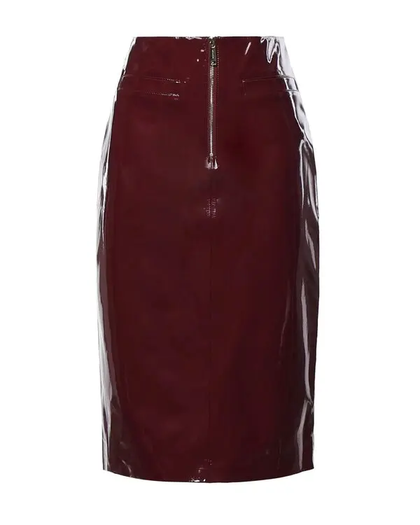 SELF-PORTRAIT Patent Faux Leather Midi Pencil Skirt - Purple