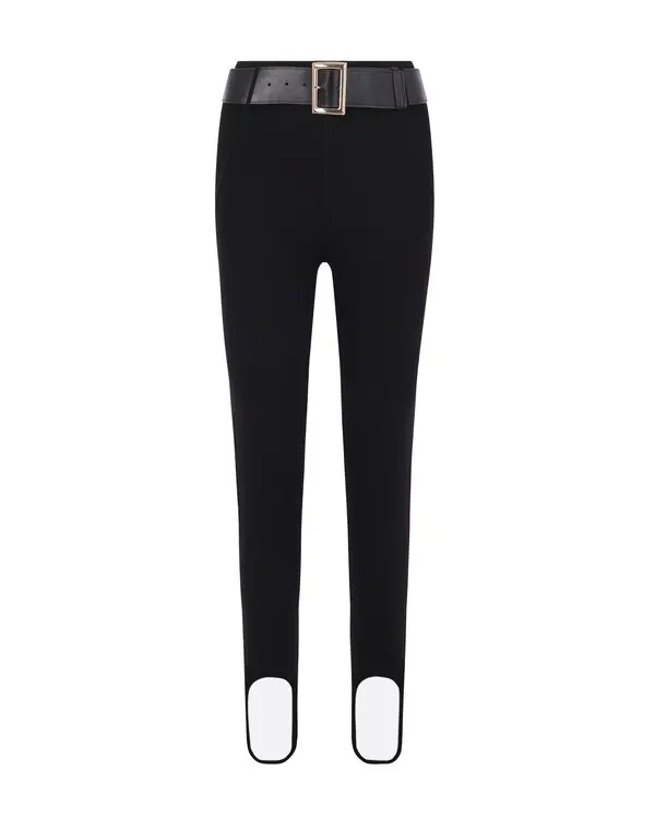 SELF-PORTRAIT Belted Stirrup Trousers - Black