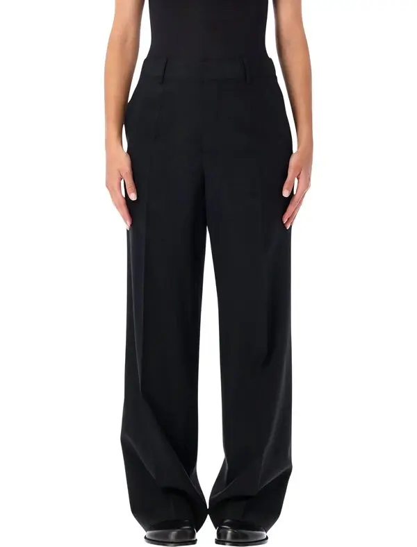 JW Anderson High-waisted Wide-leg Wool Trousers - Nero