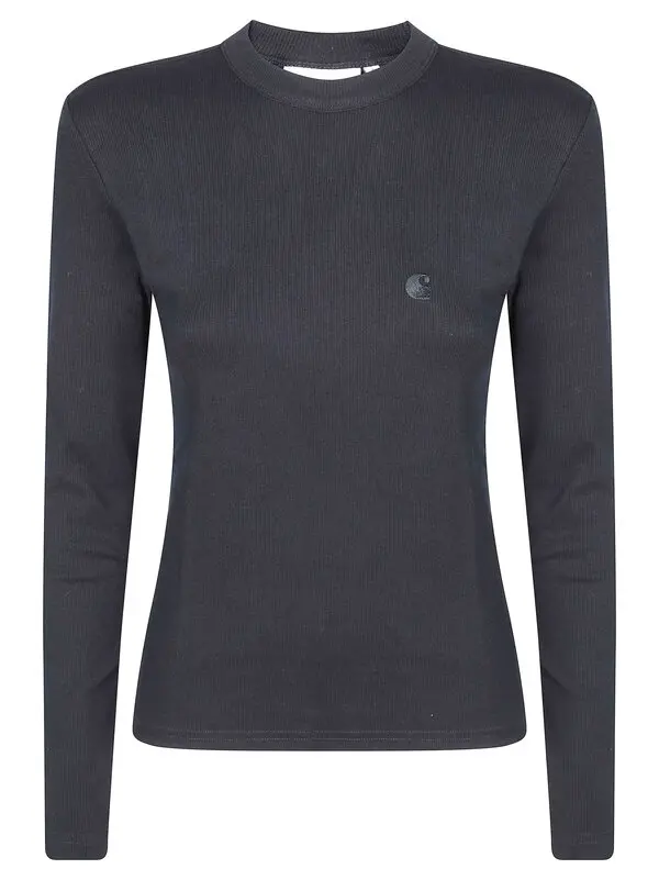 Carhartt Style Philipa Long-sleeve Cotton-blend T-shirt - Nero