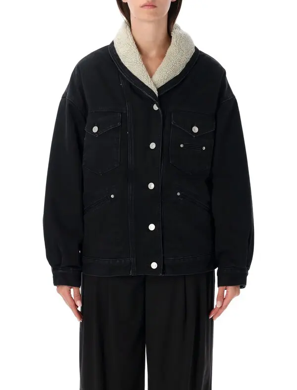 Isabel Marant Étoile Sherpa Collar Button-front Jacket - Faded Black