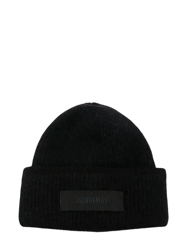 Jacquemus Ribbed Knit Beanie - Black
