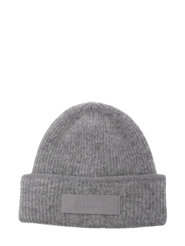 Jacquemus Ribbed Knit Beanie - Grey