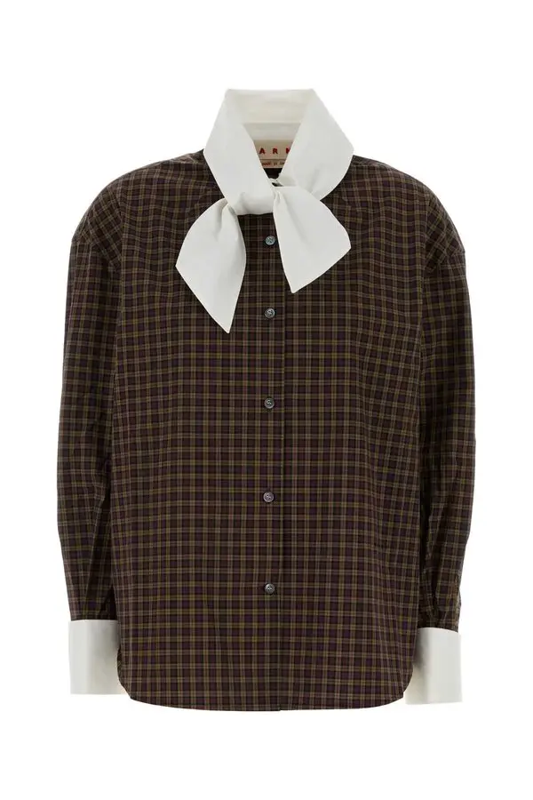 Marni Embroidered Poplin Oversized Shirt