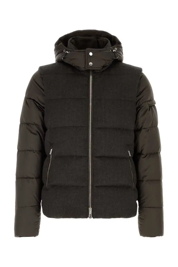 MOORER Casciano Quilted Down Jacket In Wool Blend With Stretch Shell