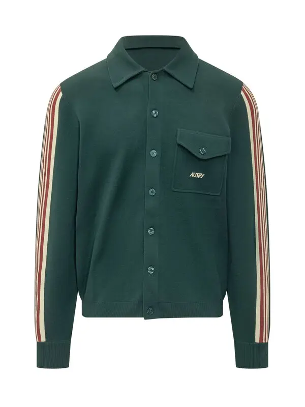 AUTRY Knit Jacket With Striped Sleeves - Timber