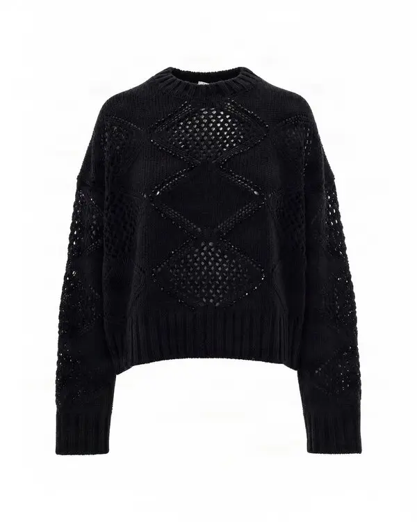 Liu Jo Openwork Knit Crewneck Sweater