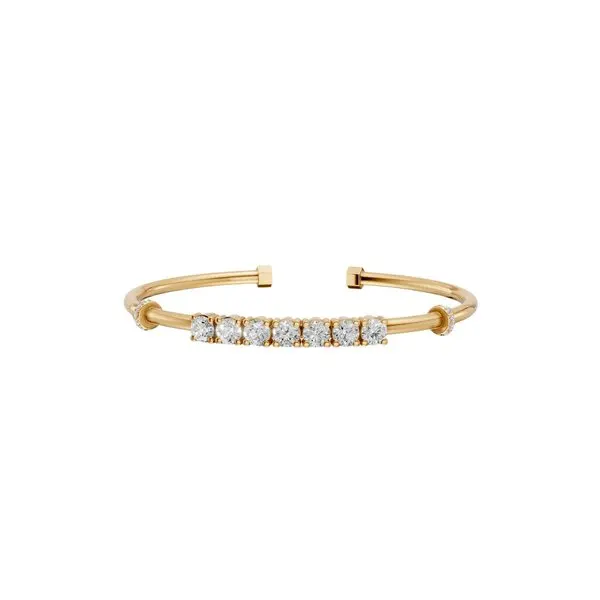 AYA FINE JEWELRY Ione Round Lab Grown Diamond Stackable Cuff Bangle In Gold - Yellow