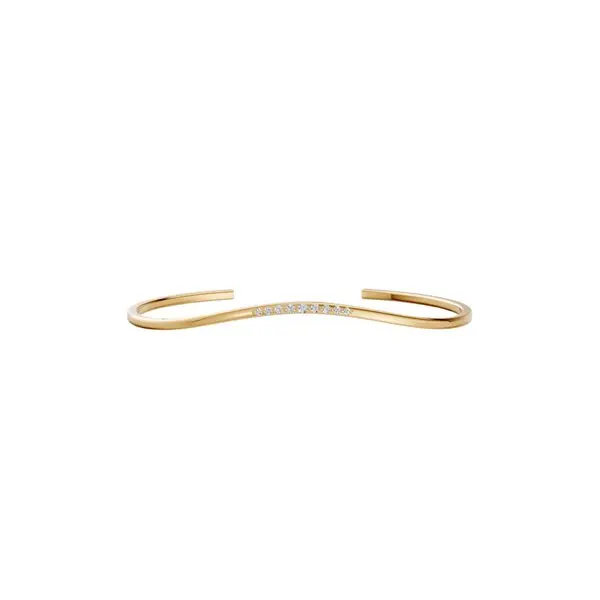 AYA FINE JEWELRY Sloane Round Lab Grown Diamond Stackable Cuff Bangle In Gold