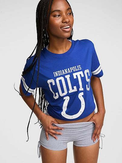 Pink Nfl Collection Campus Cotton Bling Tee - Blue