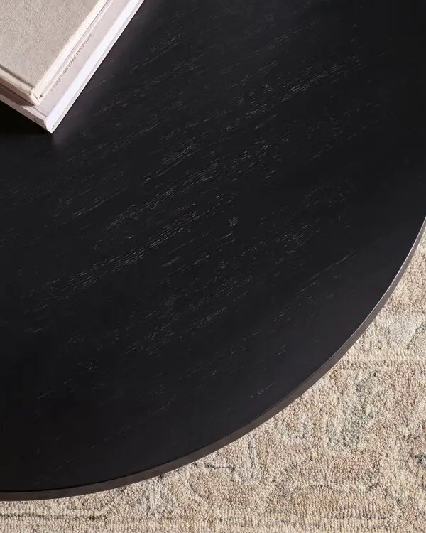 Quince Oak Round Pedestal Coffee Table