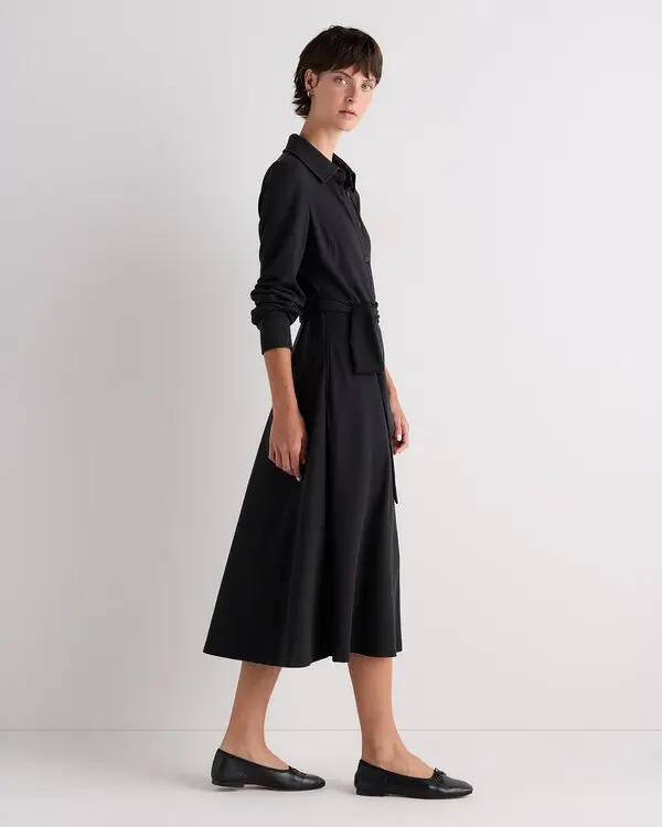 Quince Tencel Modal Knit Midi Shirt Dress