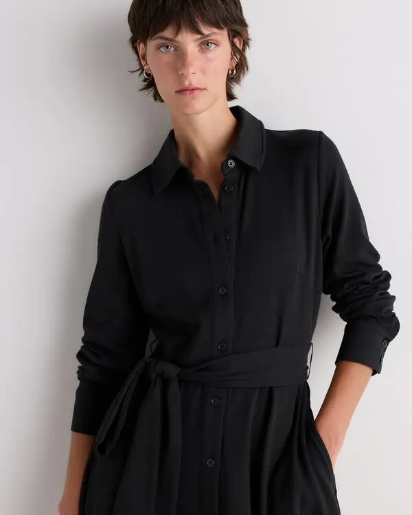 Quince Tencel Modal Knit Midi Shirt Dress