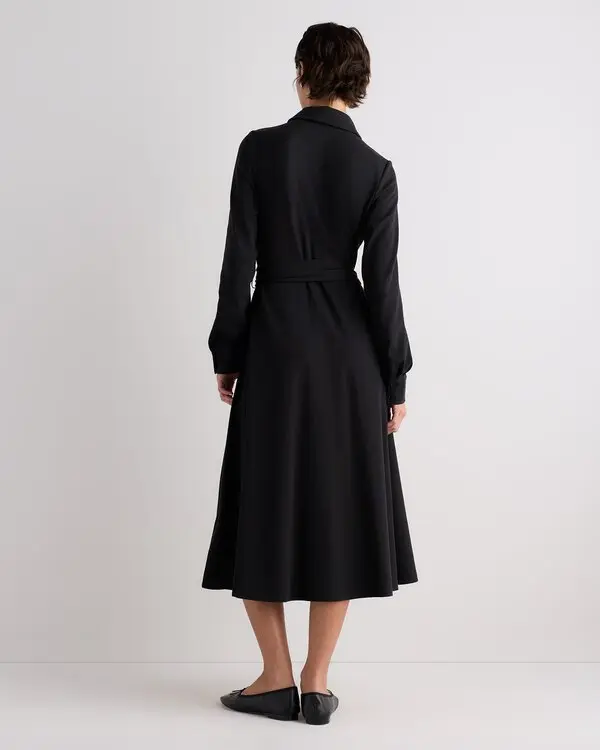 Quince Tencel Modal Knit Midi Shirt Dress