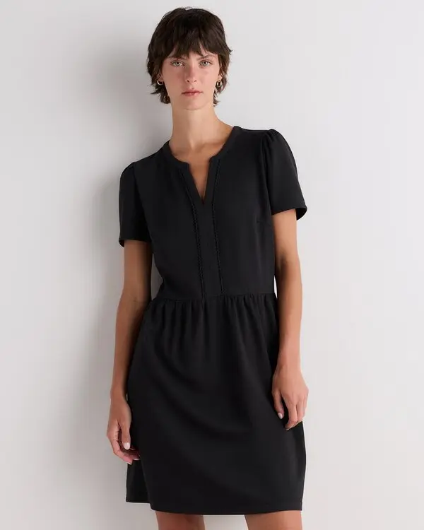 Quince Tencel Modal Knit V-neck Mini Dress
