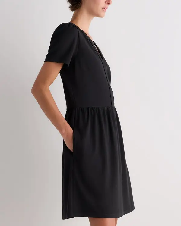 Quince Tencel Modal Knit V-neck Mini Dress