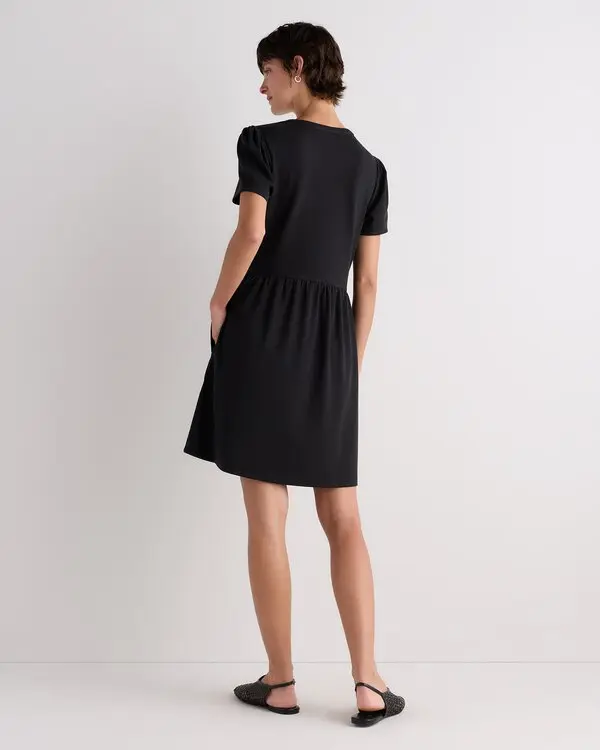 Quince Tencel Modal Knit V-neck Mini Dress