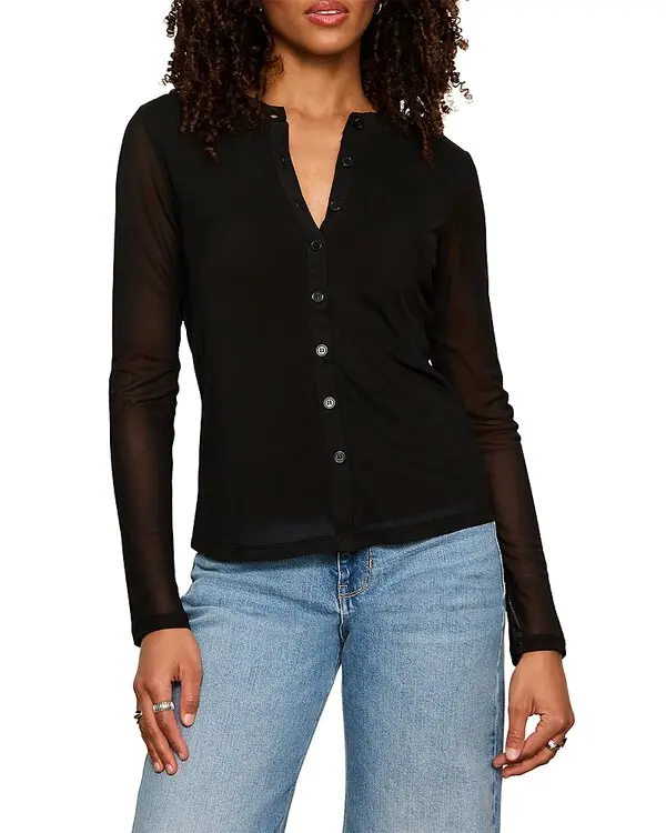 Sanctuary Knit Mesh Long Sleeve Cardigan