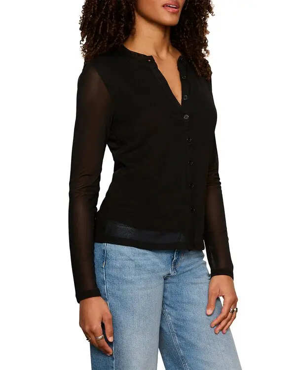 Sanctuary Knit Mesh Long Sleeve Cardigan