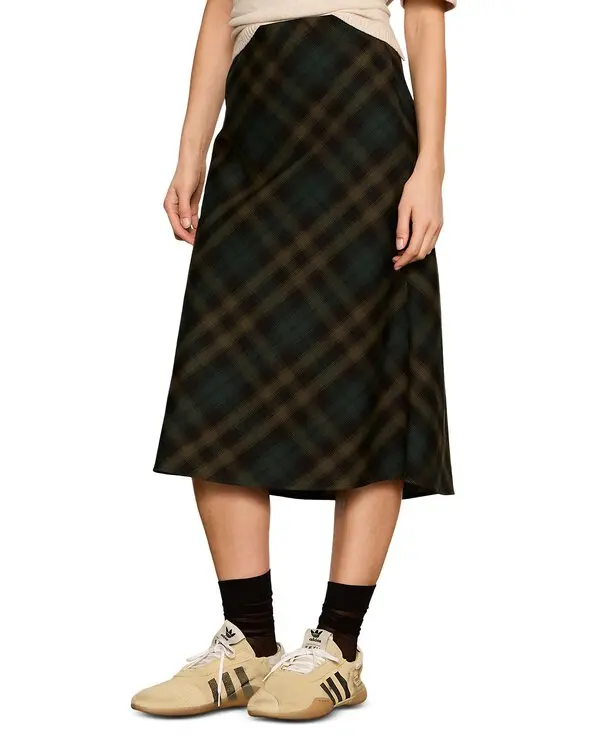 Sanctuary Favorite Plaid Midi Slip Skirt