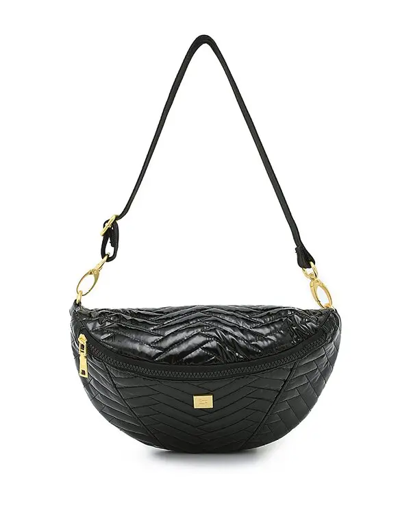 THINK ROYLN Little Runway Medium Quilted Crossbody - Black