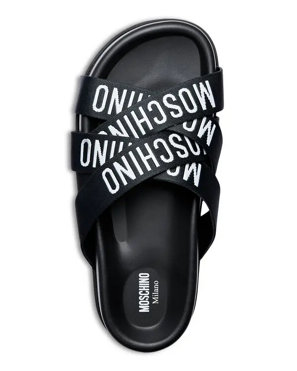 Moschino Crisscross Logo Sandals