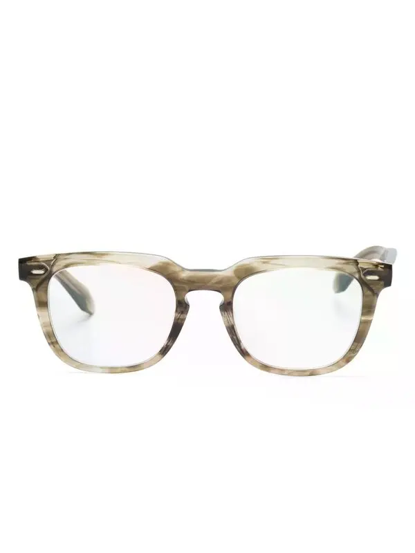 Oliver Spencer Afton Square-frame Glasses - Green