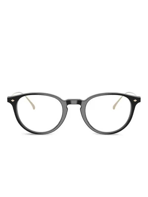 Giorgio Armani Clip-on Round Glasses - Black