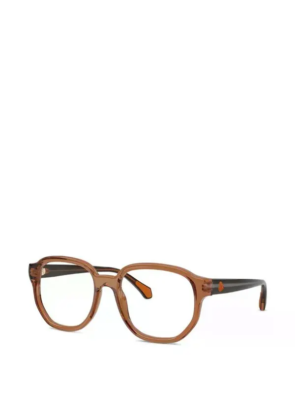 Moncler Cognac Round Frame Glasses