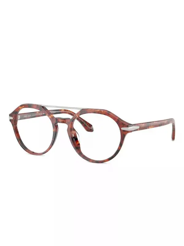 Giorgio Armani Tortoiseshell-effect Double-bridge Glasses