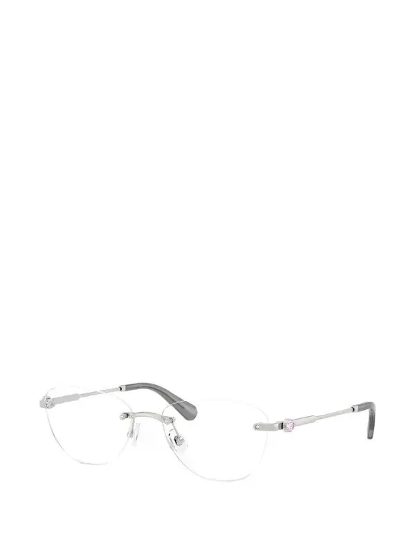SWAROVSKI Oval Frame Eyeglasses - Silver