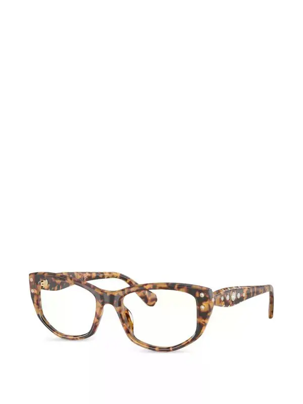 SWAROVSKI Crystal Cat-eye Glasses - Brown