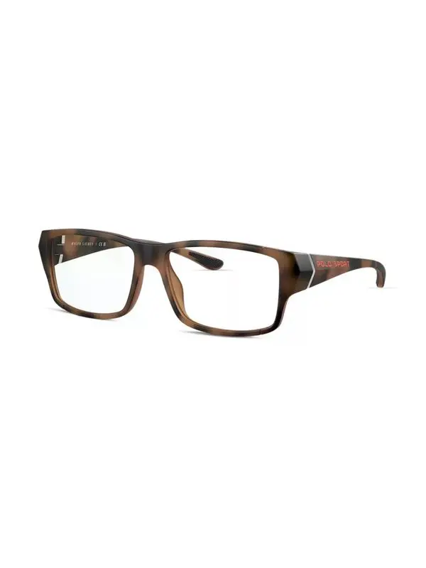 POLO RALPH LAUREN EYEWEAR Tortoiseshell-effect Rectangle-frame Glasses