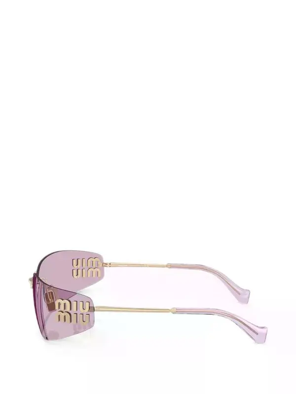 Miu Miu Logo-plaque Rimless Sunglasses