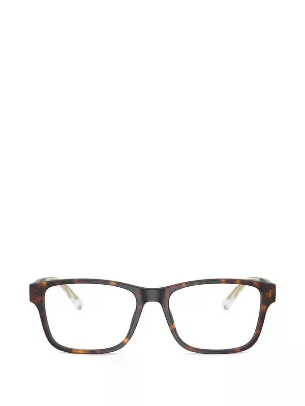 Emporio Armani Tortoiseshell-effect Rectangle-frame Glasses