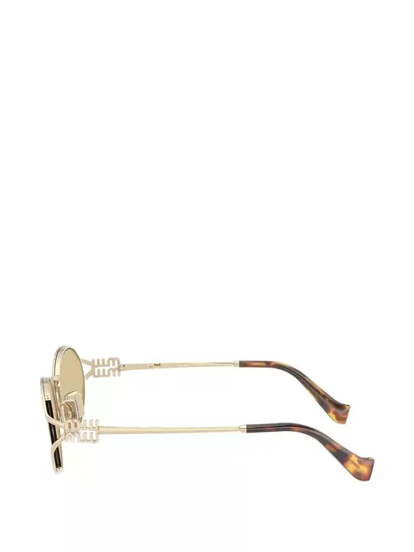 Miu Miu Logo-plaque Oval-frame Sunglasses