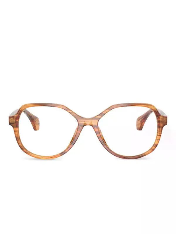 ALAIN MIKLI Striped Geometric Frame Eyeglasses