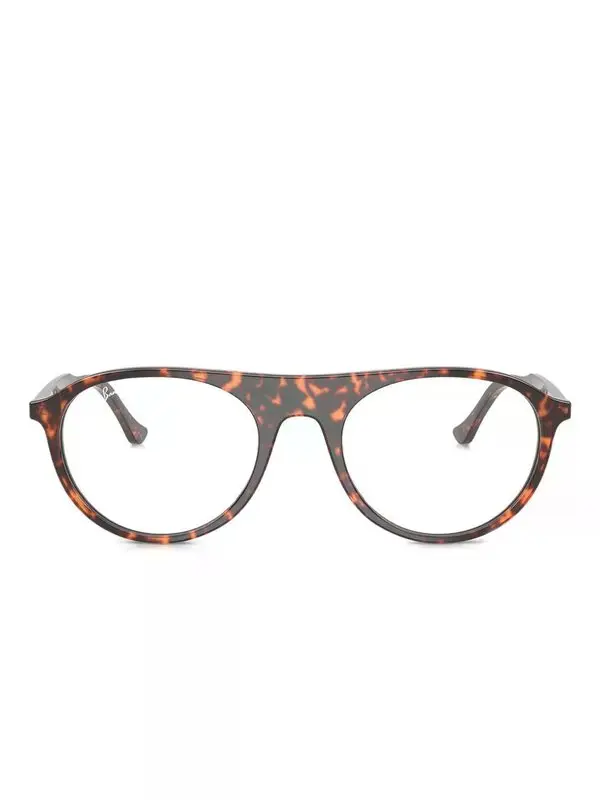 Ray-ban Tortoiseshell-effect Round-frame Glasses - Brown