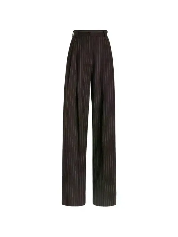 Dolce & Gabbana Pinstripe Wool Trousers - Brown
