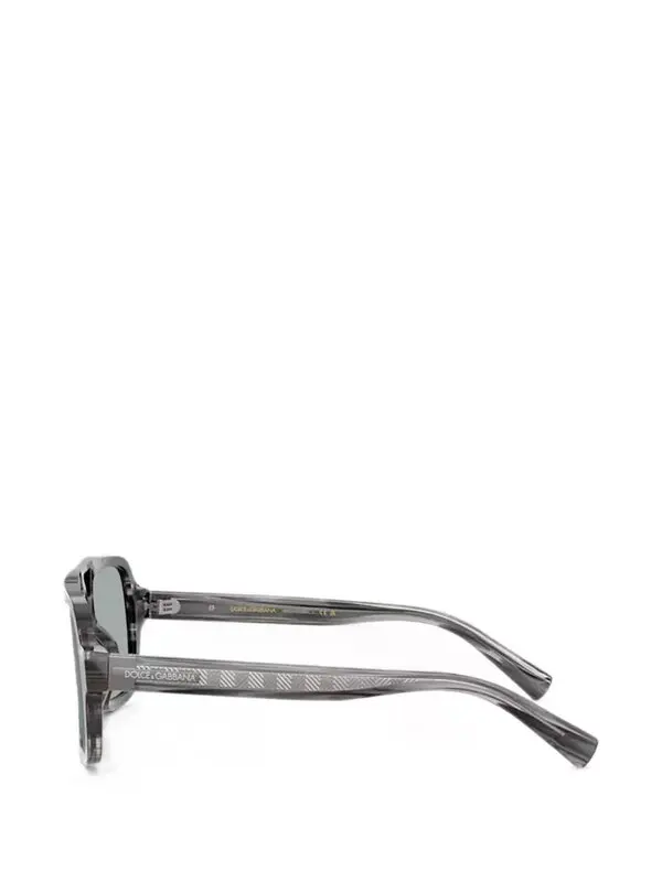 Dolce & Gabbana Sartoria Striped Geometric-frame Sunglasses