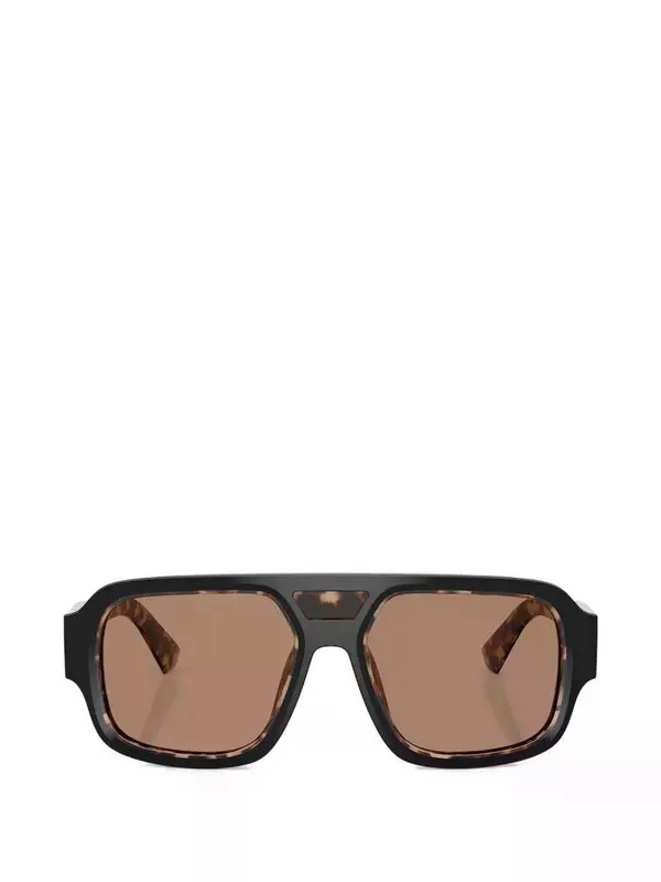 Dolce & Gabbana Rectangle Havana Sunglasses - Black
