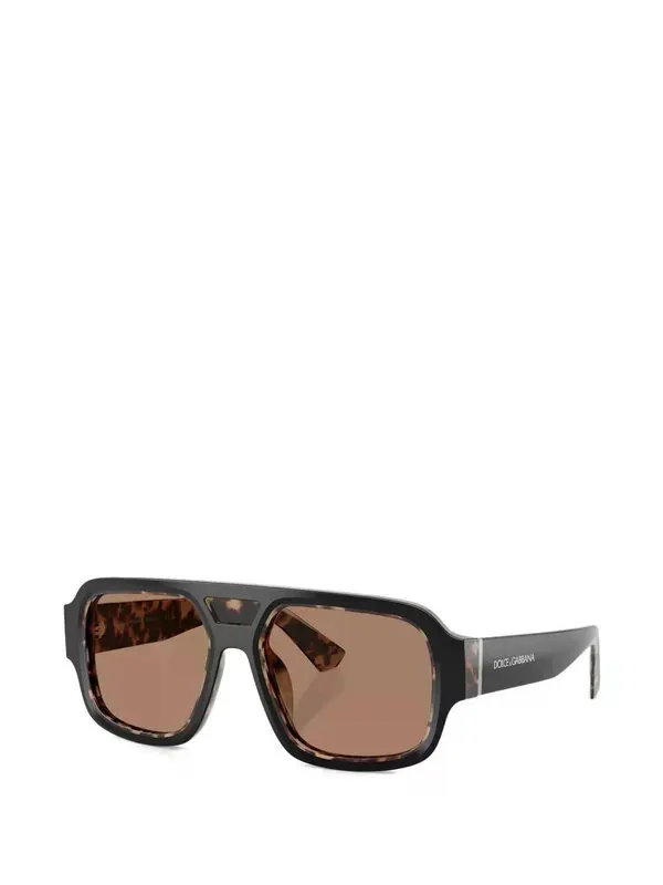 Dolce & Gabbana Rectangle Havana Sunglasses